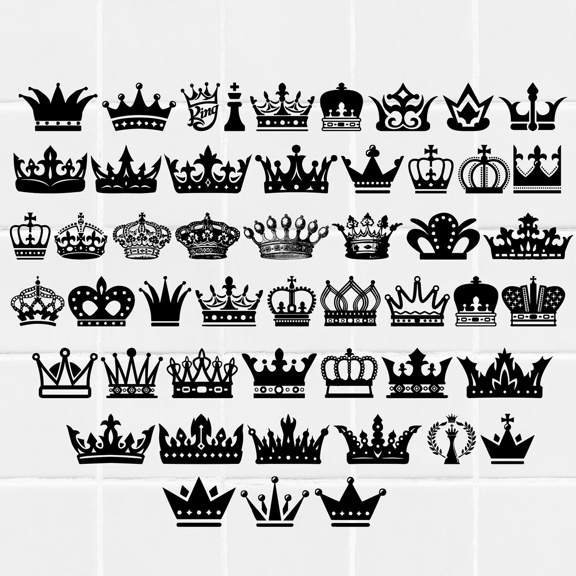 Crown Svg Bundle 50 Crown Clipart Crowns Svg Princess Crown Svg