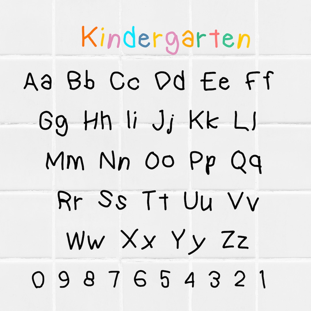 Kindergarten Font Svg, Baby Font Svg, Kids Font Svg, School Font Svg ...