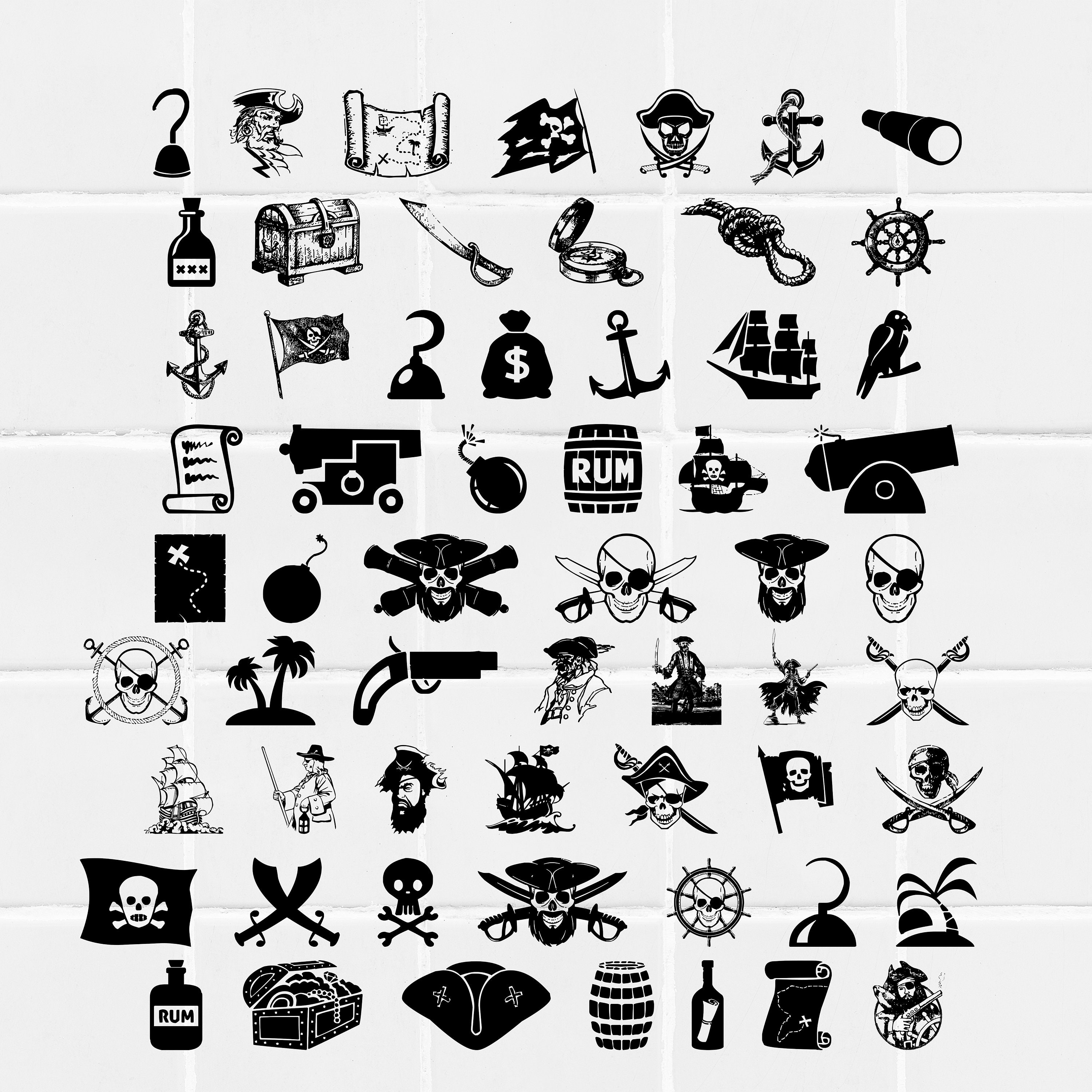 Pirate Svg, Pirate Svg Bundle,60 Pirate Clipart, Pirate Map,skull Svg ...