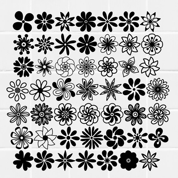 Flowers Svg Bundleflowers Svg Flowers Clipartflowers - Etsy
