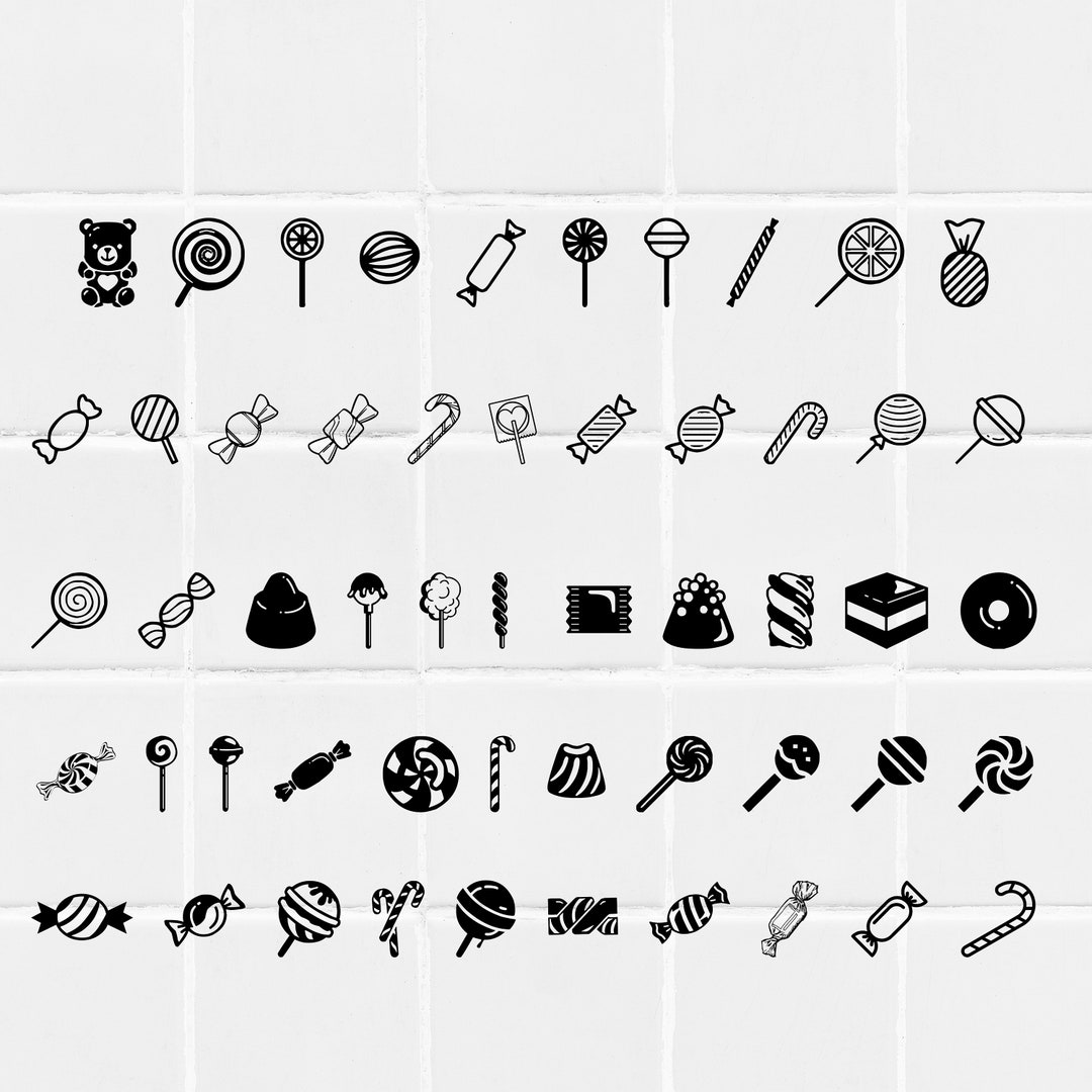 Candy Svg Bundle,54 Candy Clipart,candy Silhouette,lollipop Svg ,sweet ...