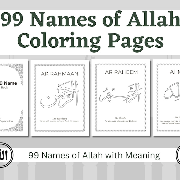 Coloring Names of Allah - Etsy UK