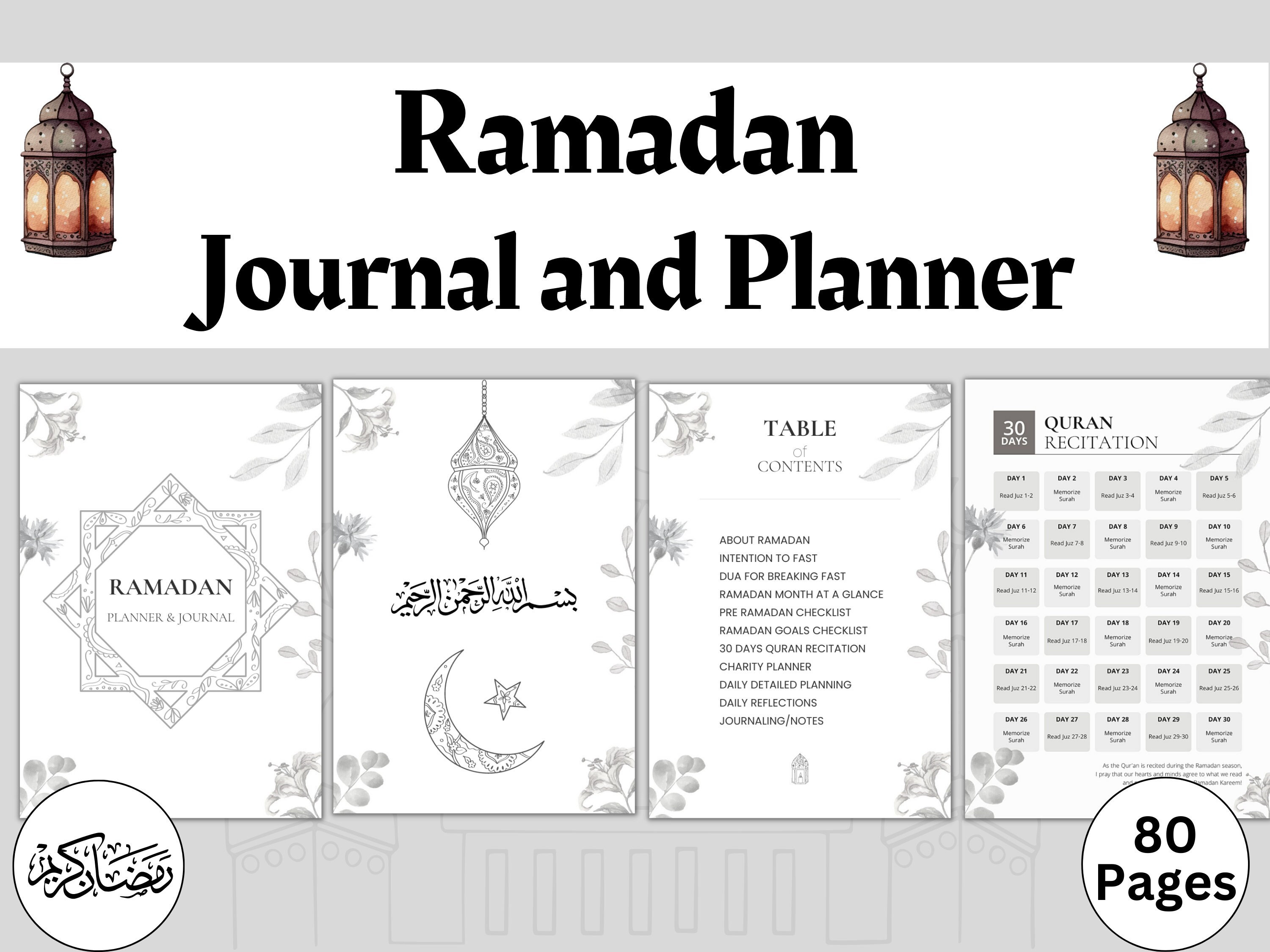30-day Ramadan Planner, Ramadan Printable Journal and Planner 2024 ...