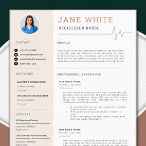 Nurse Resume Template for Google Docs, Word, Medical Resume Template ...
