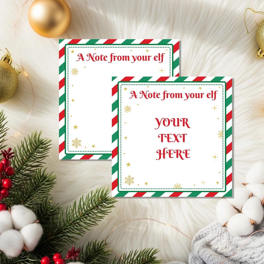 Editable Elf Note Cards - Custom Elf Letter, Printable Christmas Elf ...