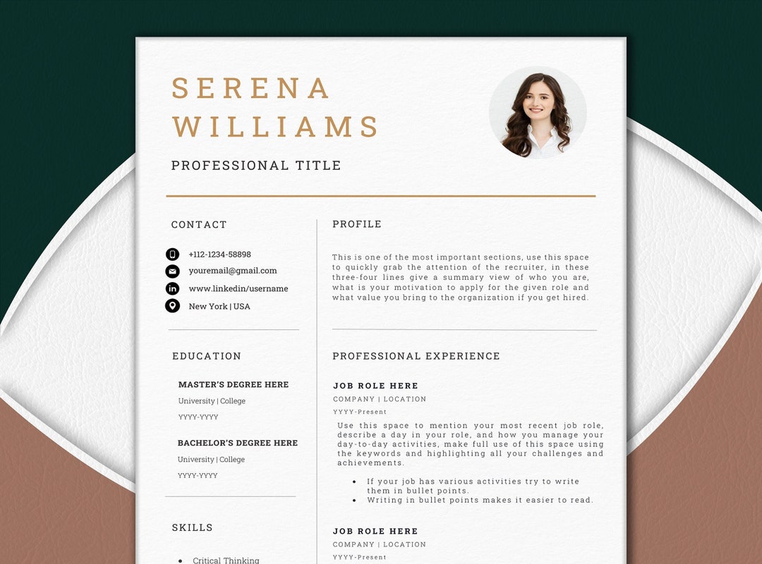 Google Docs Resume, Word Templates, Resume With Photo, Modern ...