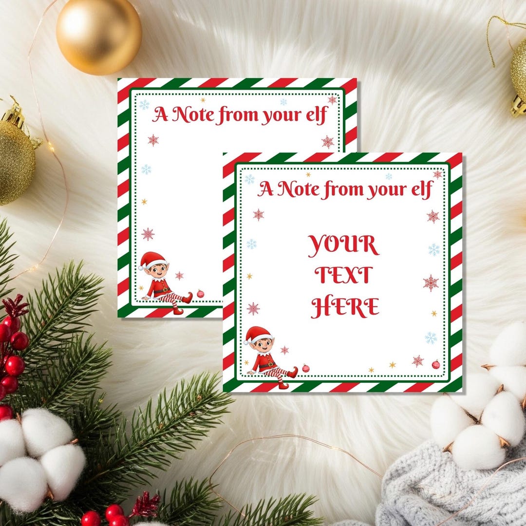 Custom Elf Letter Pack - Editable Christmas Notes, Elf Games, Holiday ...