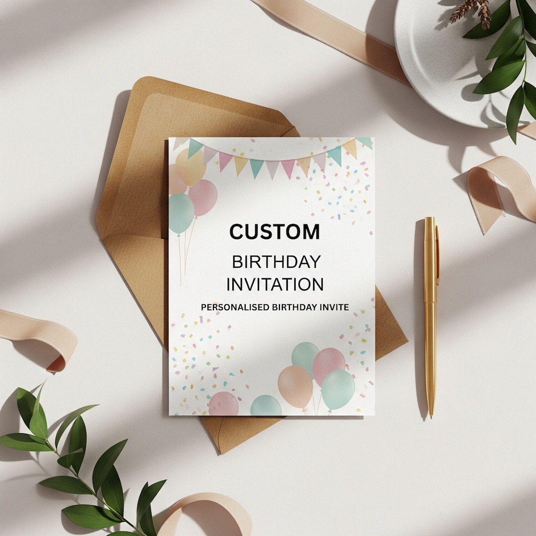 Custom Birthday Invitation - Personalised Birthday Invite - Etsy