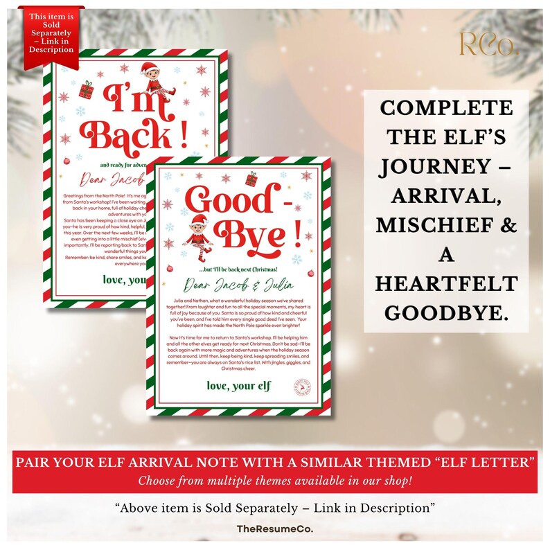 Editable Elf Note Cards - Custom Elf Letter, Printable Christmas Elf ...