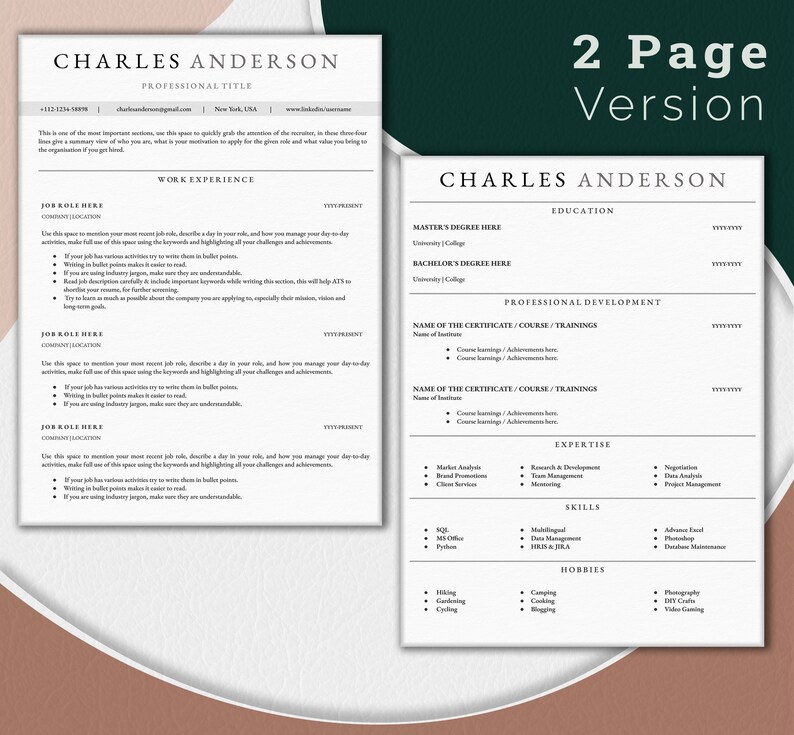 Google Docs Resume, ATS Friendly Resume Template, ATS Resume Template ...