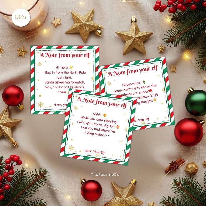 Editable Elf Note Cards - Custom Elf Letter, Printable Christmas Elf ...
