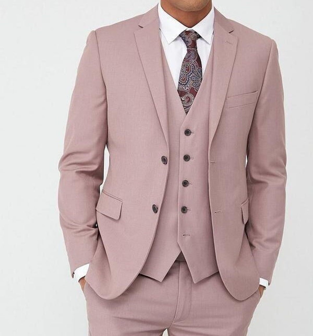 Pink Suit Dusty Pink Suit For Men 3 Piece Suit For Prom Etsy