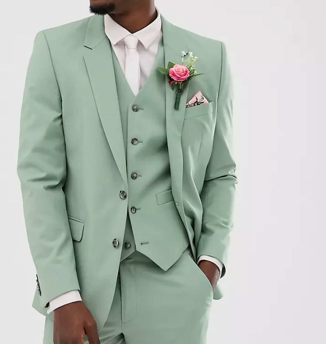 Sage Green Suit Men 3 Piece Tuxedo Formal Sage Green Suit - Etsy