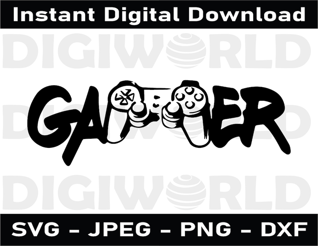 Gamer SVG, Controller SVG, Gaming SVG Sofort-Downloads in Schwarz ...