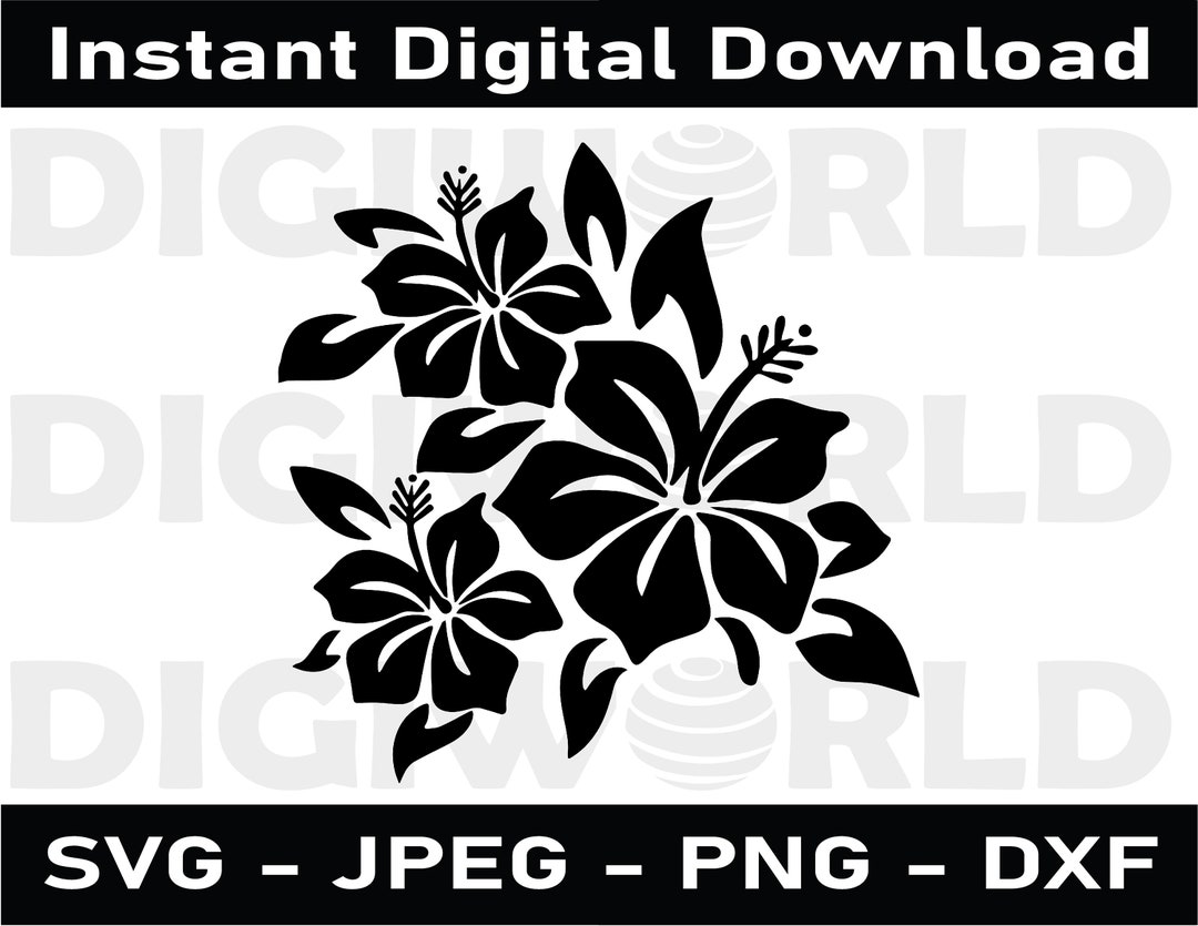 Floral SVG, Flower SVG, Instant Downloads in Black & White, Svg, Png ...