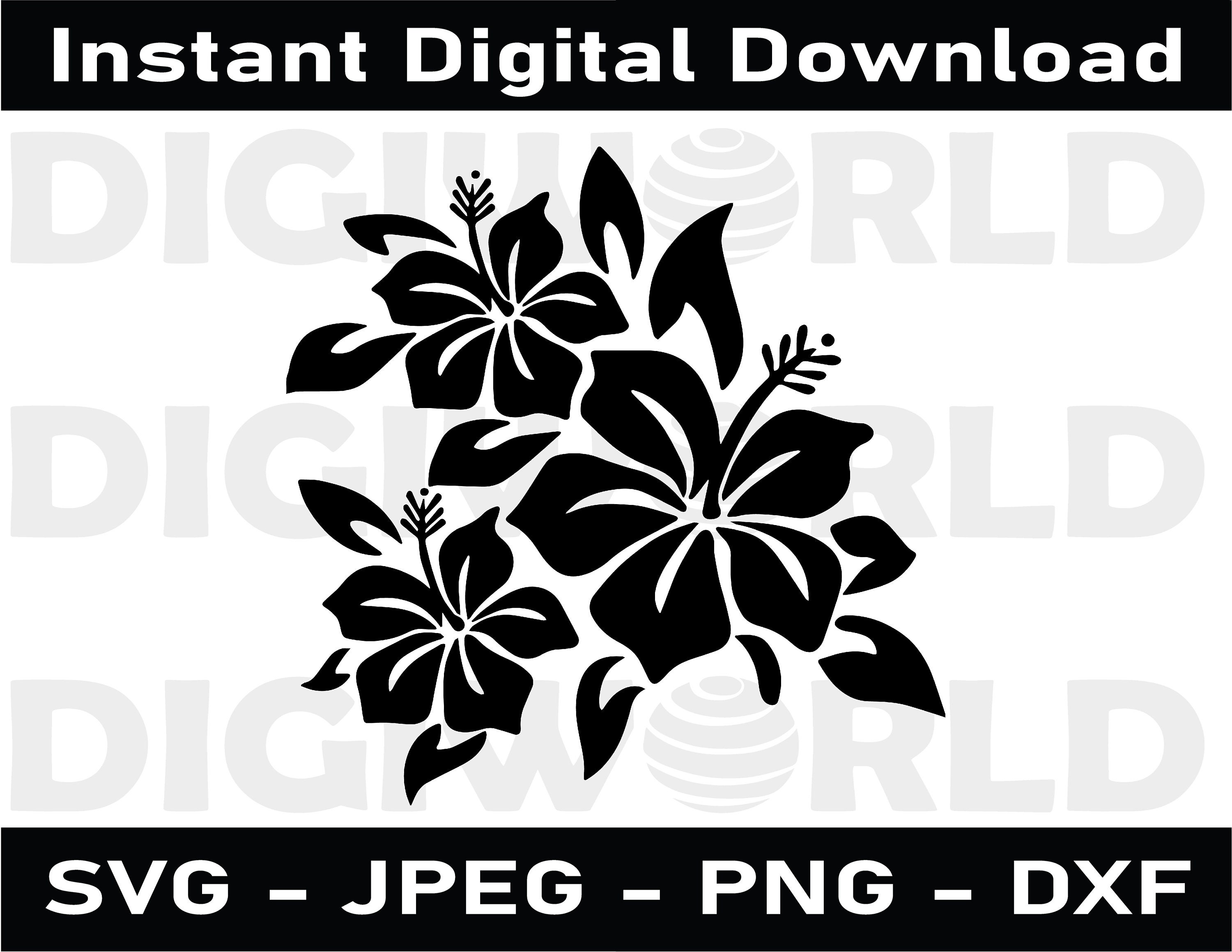 Floral SVG, Flower SVG, Instant Downloads in Black & White, Svg, Png ...