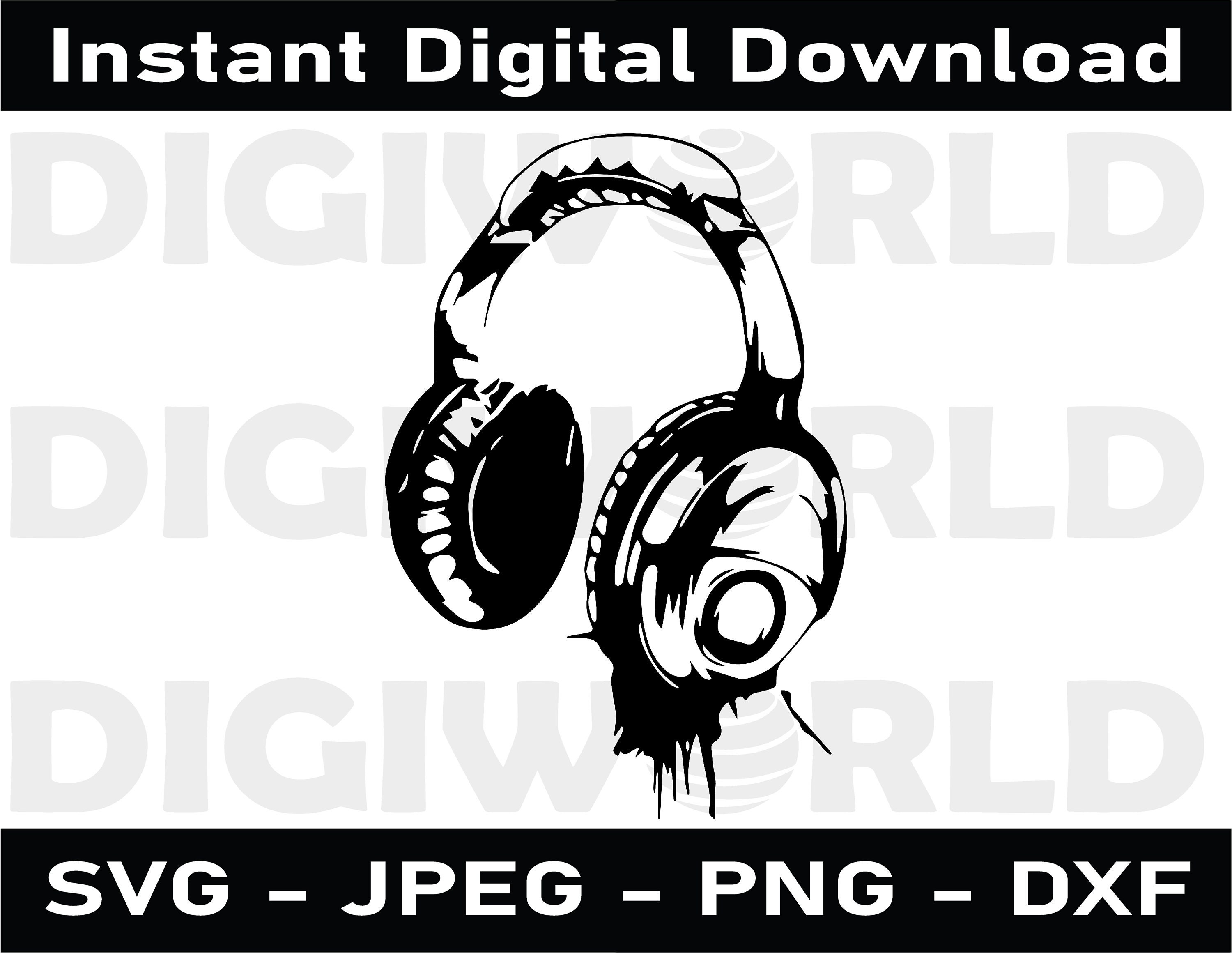 Gamer SVG, Headset SVG, Gaming Headset SVG Instant Downloads in Black ...