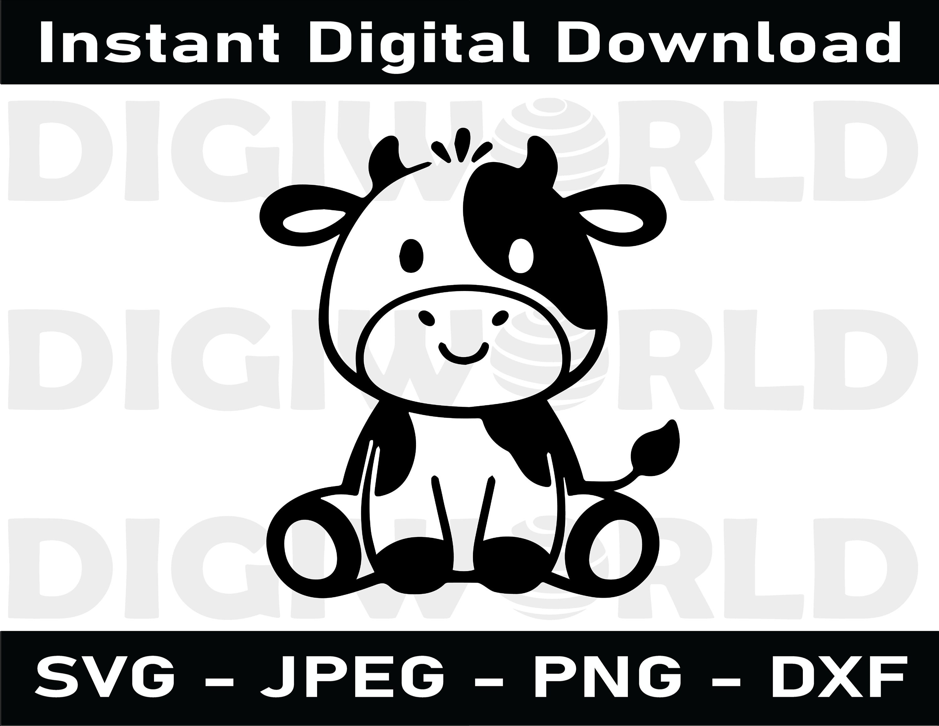 Cute Cow SVG, Cow SVG, Animal SVG, Instant Downloads in Black & White ...
