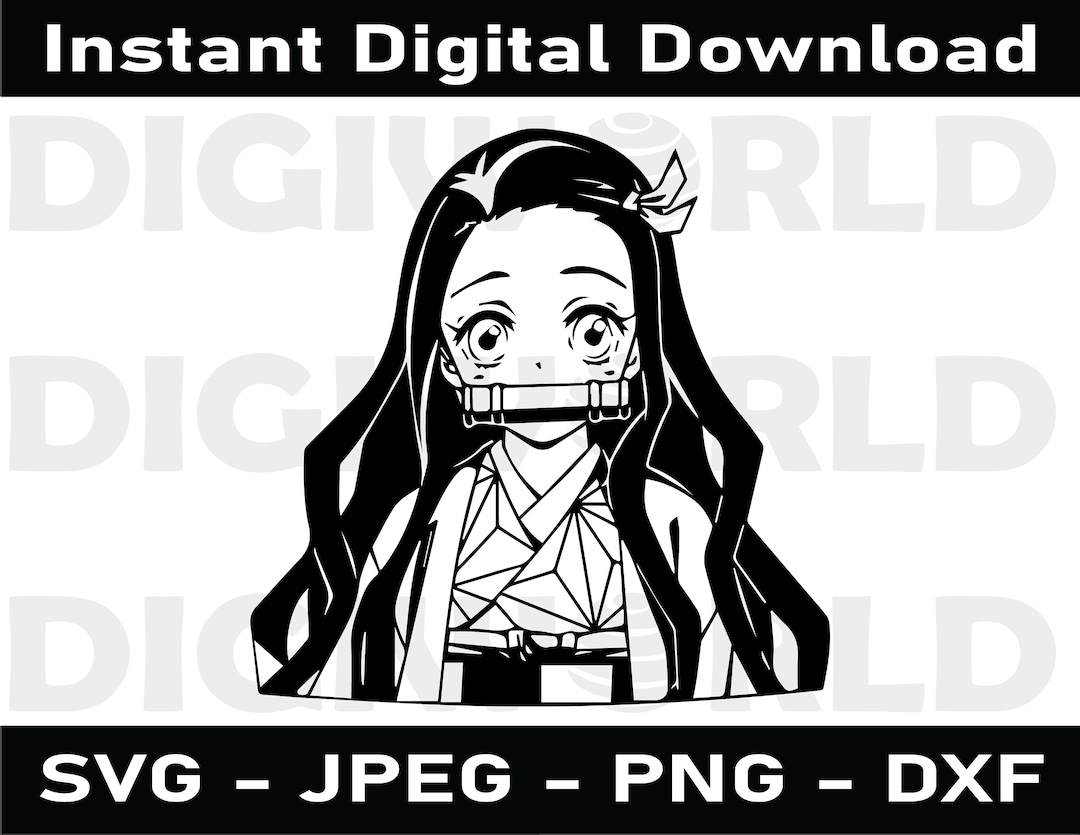 Demon Anime SVG, Slayer Anime SVG, Instant Downloads in Black & White ...