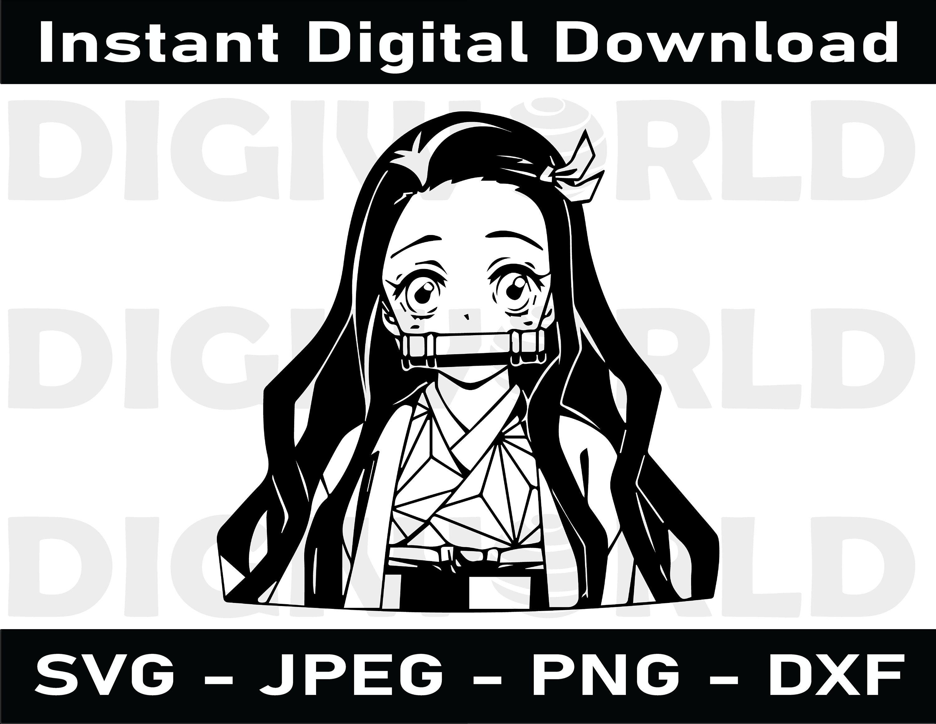 Demon Anime SVG, Slayer Anime SVG, Instant Downloads in Black & White ...
