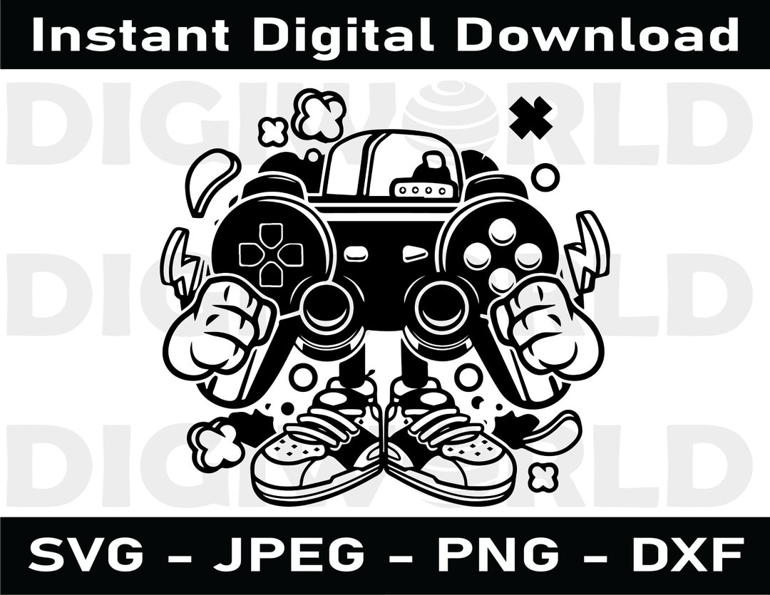 Gamer SVG, Gaming SVG, Top Gamer SVG Instant Downloads in Black & White ...