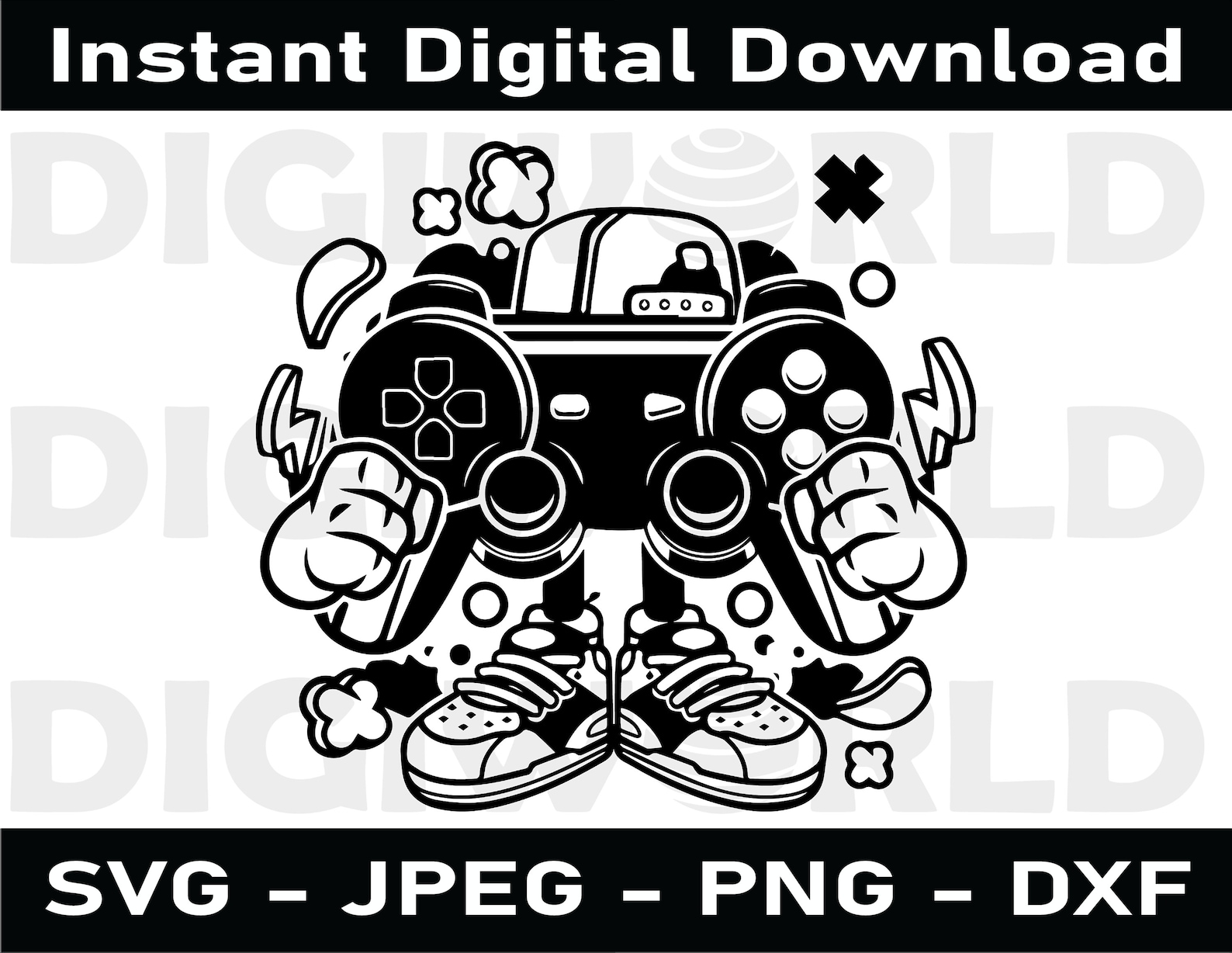 Gamer SVG, Gaming SVG, Top Gamer SVG Instant Downloads in Black & White ...