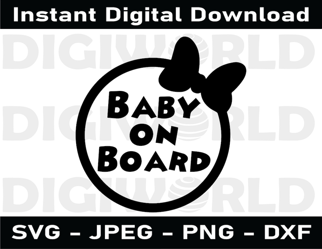 Baby on Board SVG, Baby SVG, Car Decal SVG Instant Downloads in Black ...