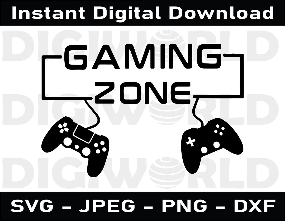 Gamer SVG, Gaming SVG Instant Downloads in Black & White, Svg, Png, Dxf ...