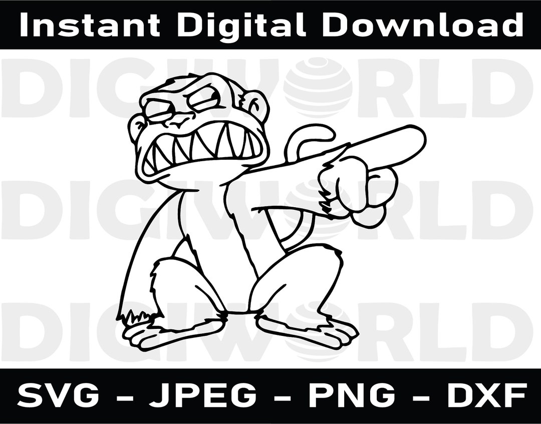 Evil Monkey SVG, Family Guy Monkey SVG, Instant Downloads in Black ...