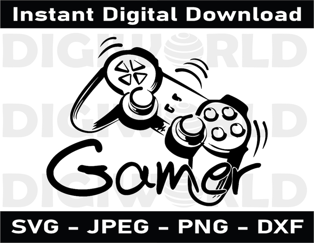 Gamer SVG, Controller SVG, Gaming SVG Instant Downloads in Black ...