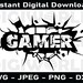 Gamer SVG, Gaming SVG Instant Downloads in Black & White, Svg, Png, Dxf ...