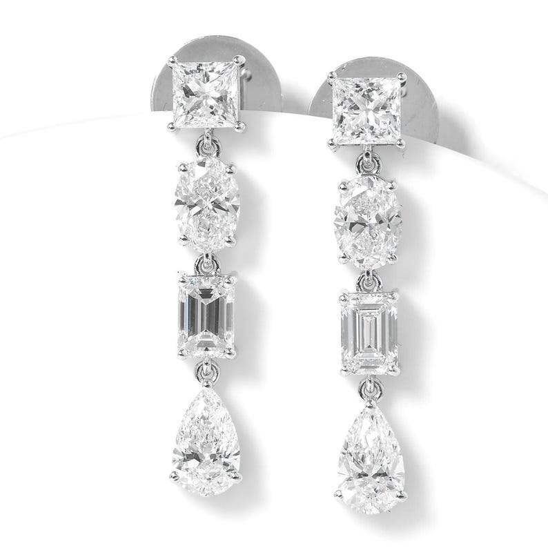 IGI/HRD Certified Lab Grown Solitaire Diamond Drop Earrings - 14K Solid ...