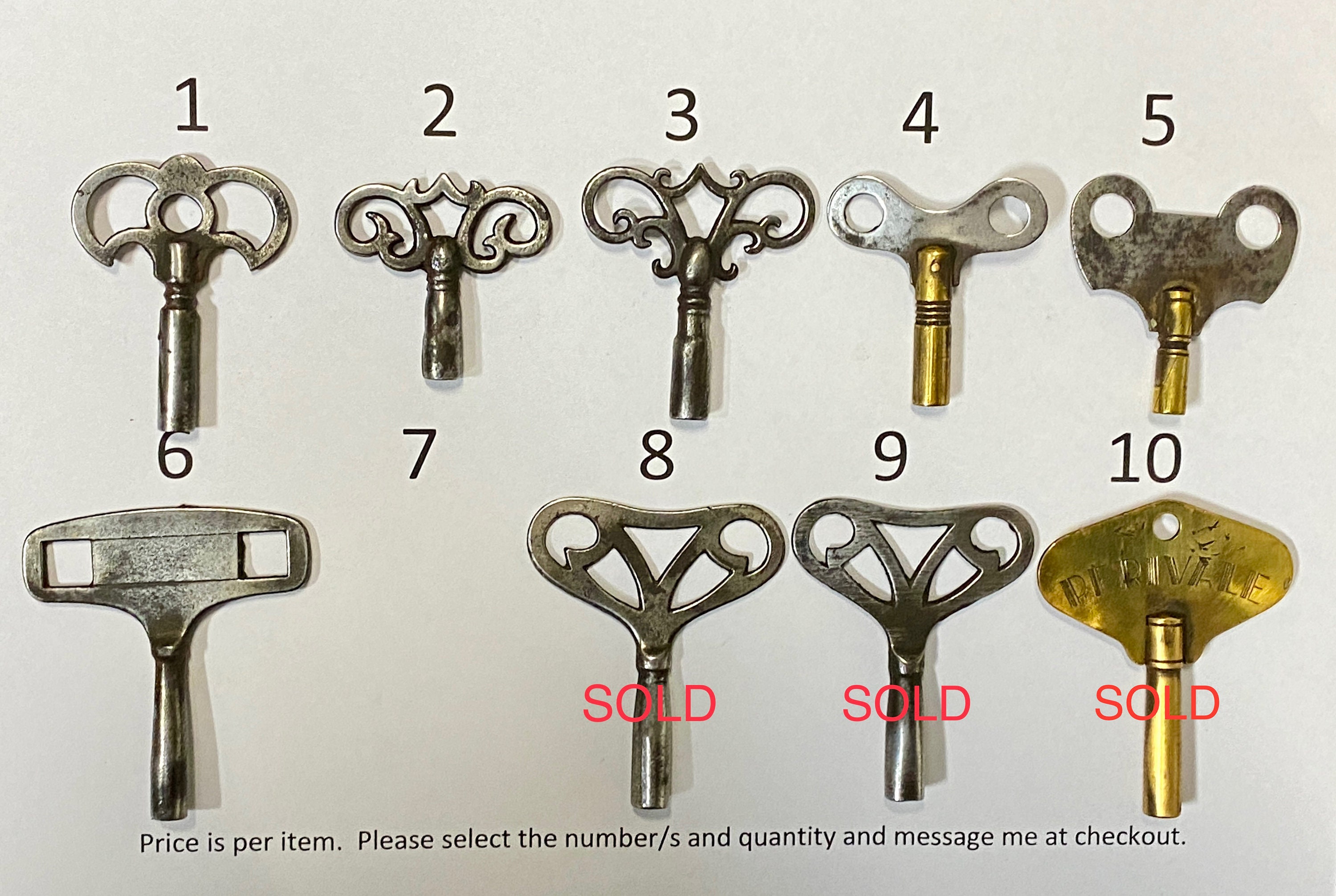 Antique Clock Winders keys Price is per Item - Etsy