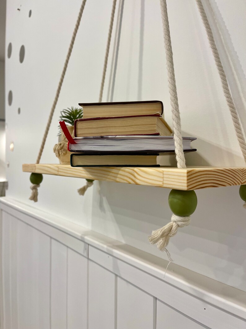 Rope Shelf, Wall Shelf, Floating Shelf for Plants and Books, Rope ...