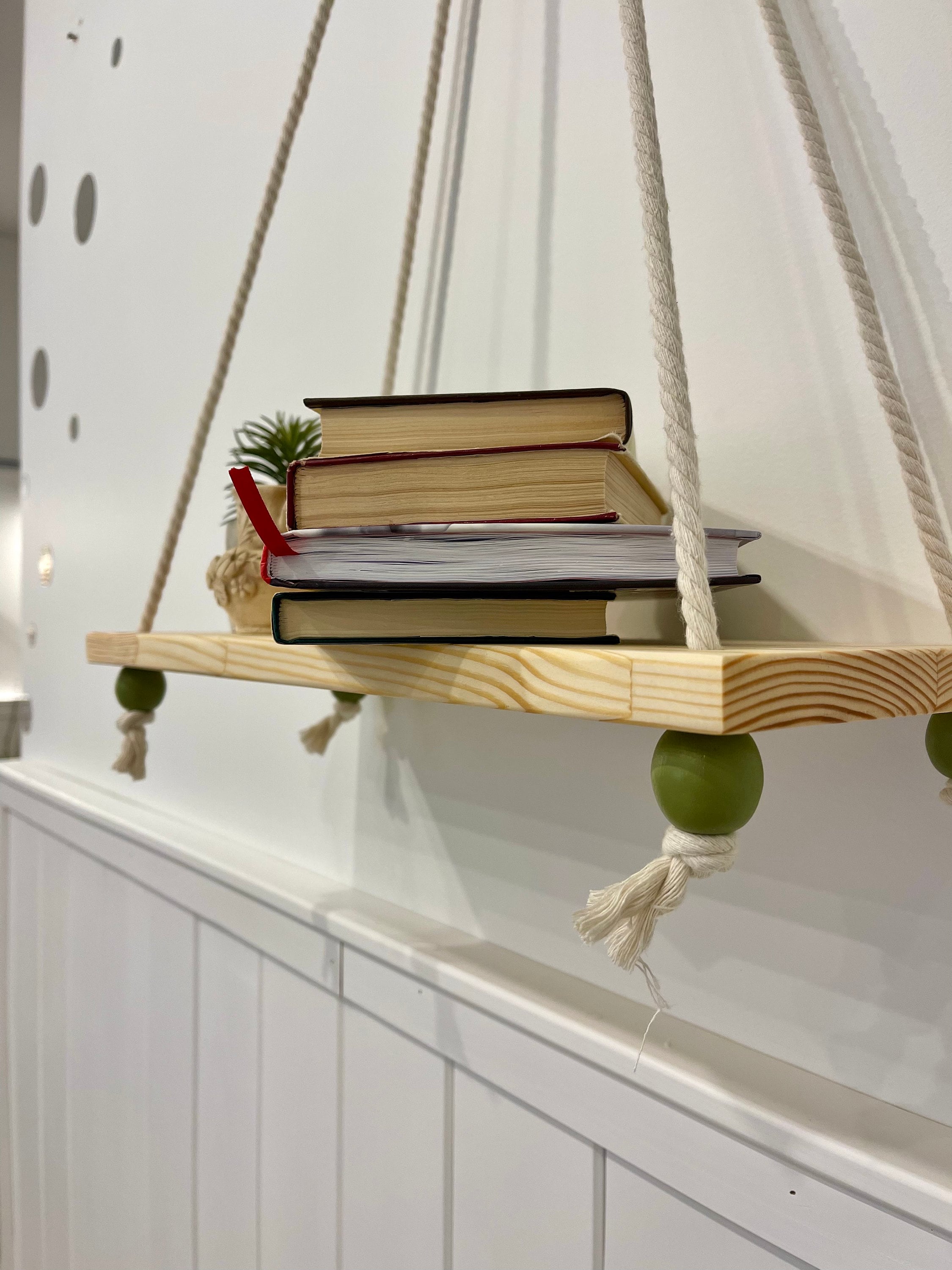 Rope Shelf, Wall Shelf, Floating Shelf for Plants and Books, Rope ...