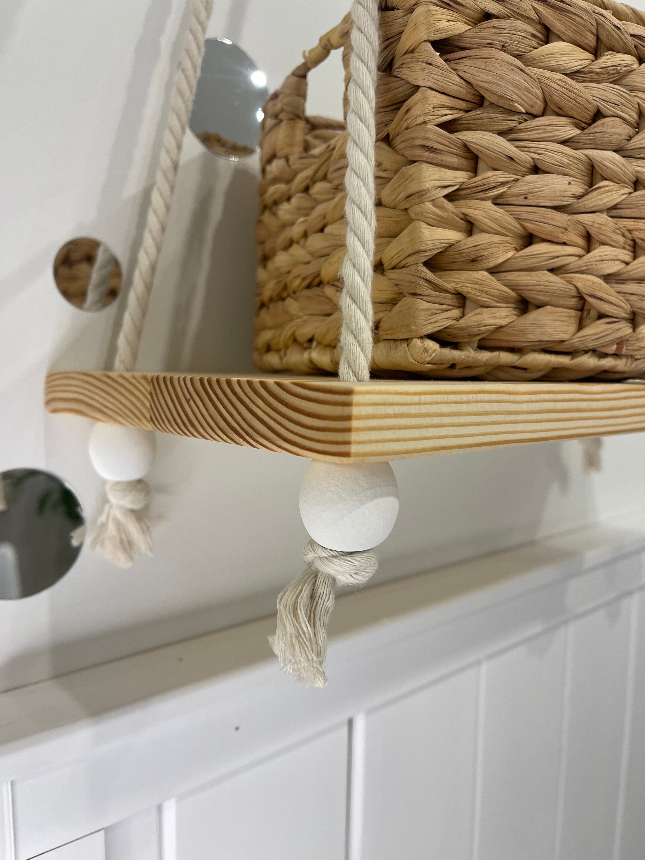 Rope Shelf, Wall Shelf, Floating Shelf for Plants and Books, Rope ...
