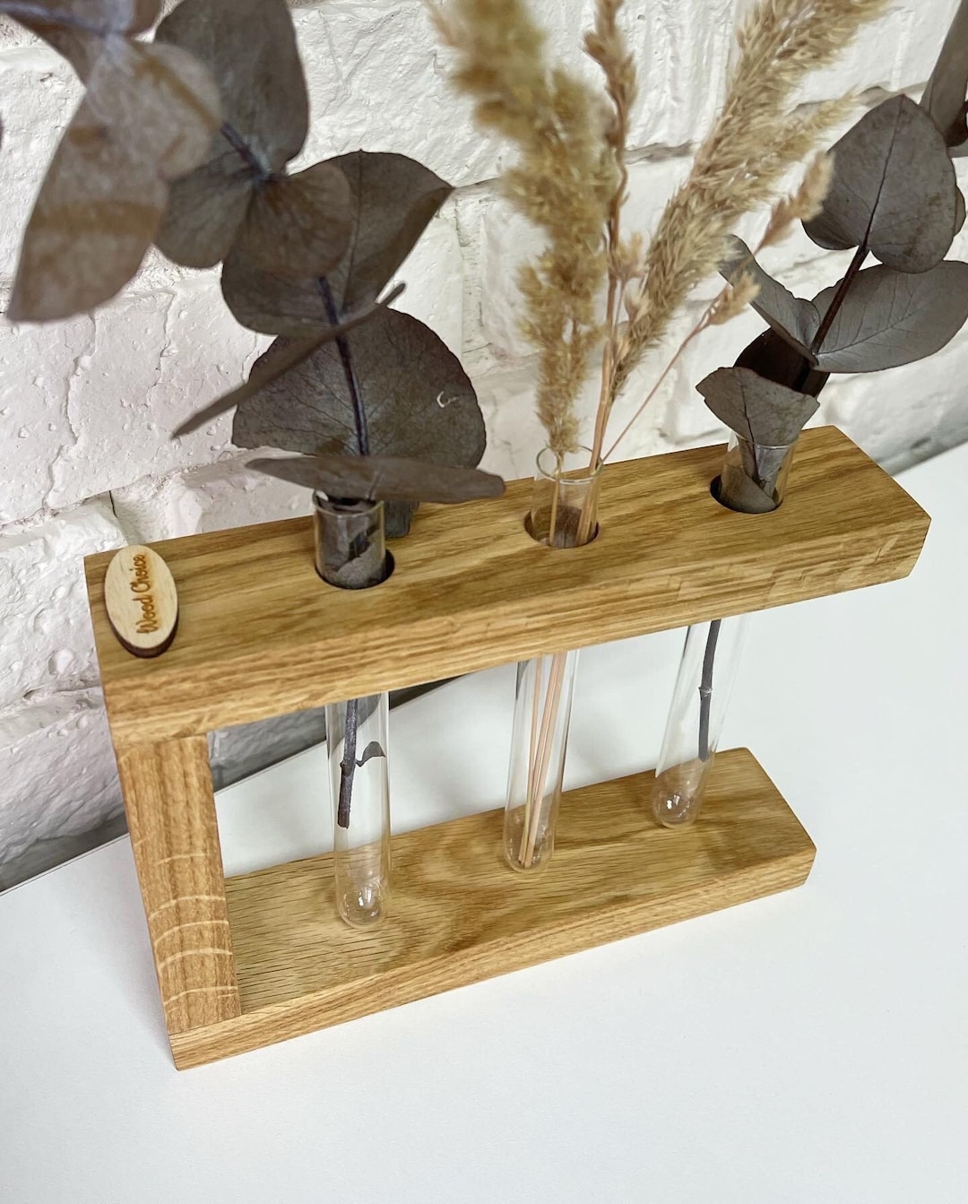 Wooden Flower Vases, Test Tube Vases, Handmade Vases, Flower Holder ...