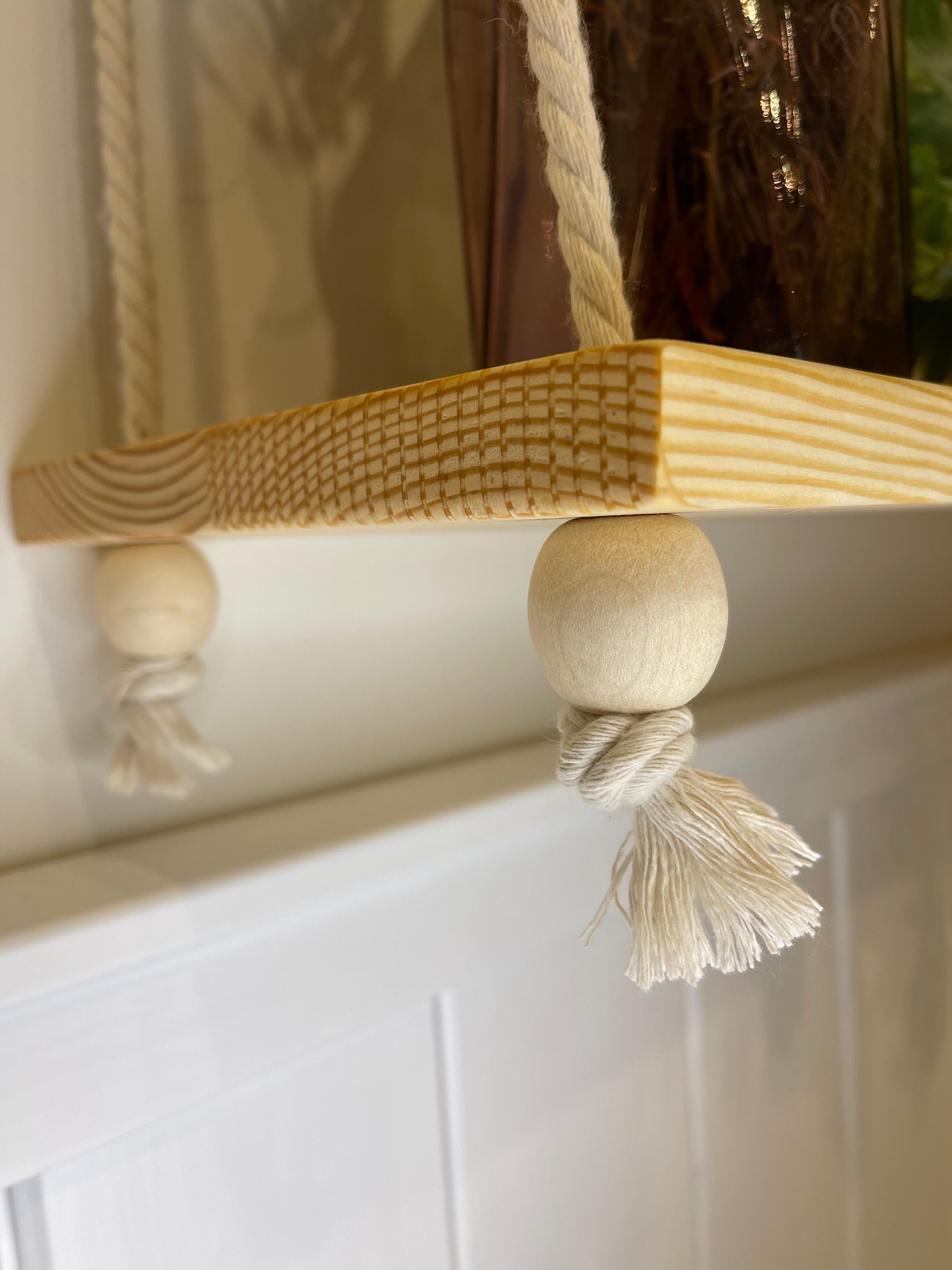 Rope Shelf, Wall Shelf, Floating Shelf for Plants and Books, Rope ...