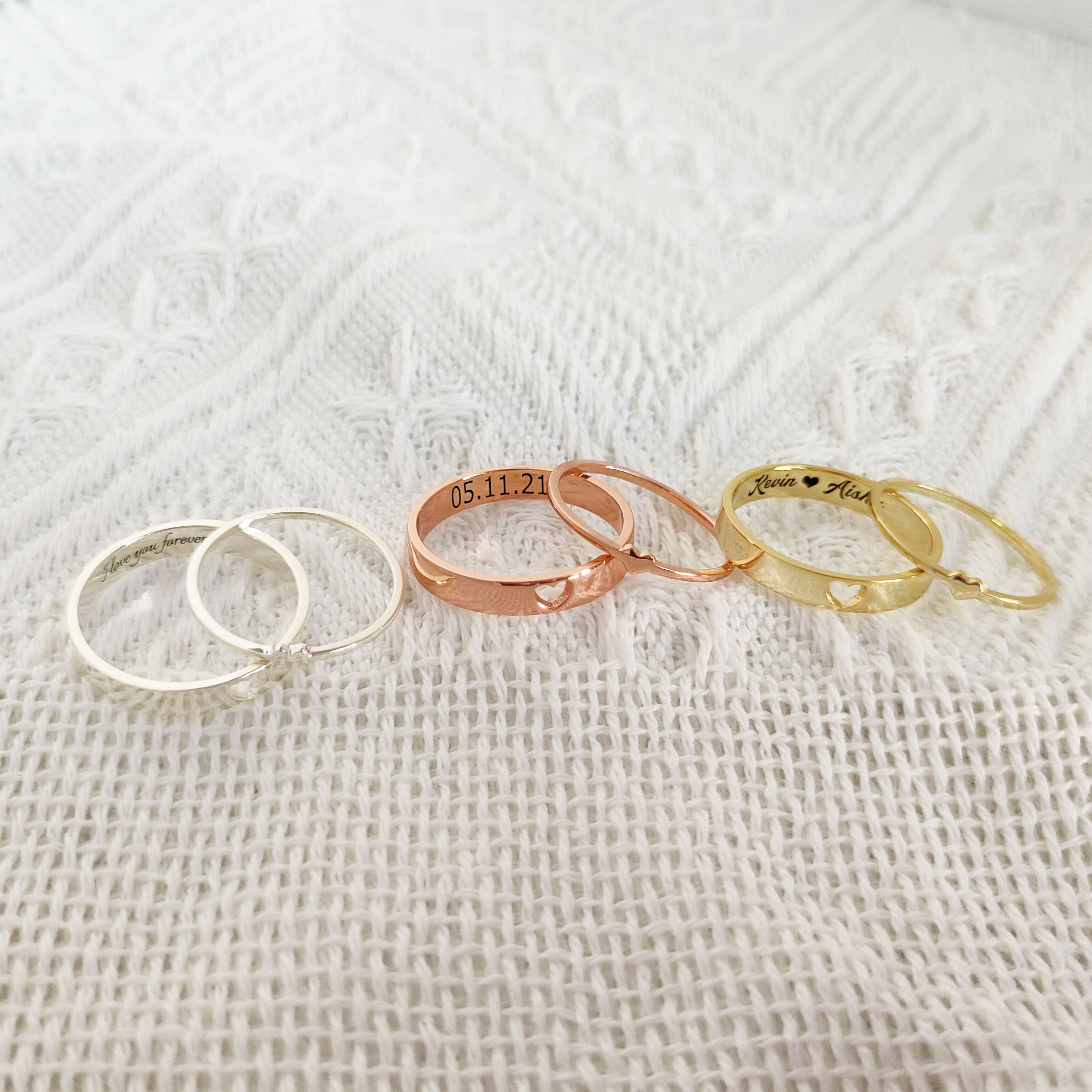 Personalized Engraved Couples Ring Setmatching Ring - Etsy