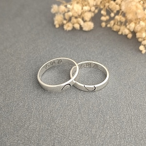 Personalized Couple Rings,custom Heart Name Rings,initial Couple Ring ...