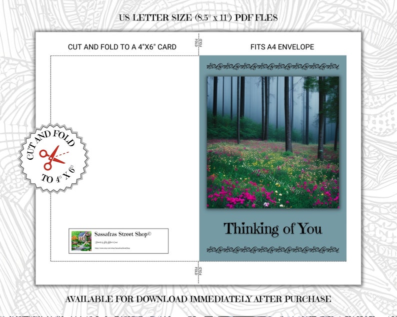 Thinking of You Printable Card, Instant Download PDF, Thinking of You ...