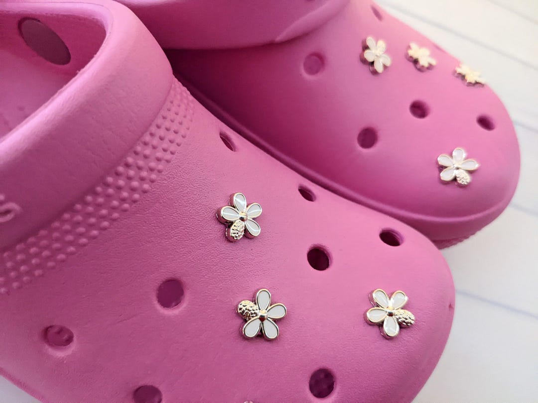 Mini White Flower Shoe Charm, Floral Croc Charm, Stocking Stuffer ...