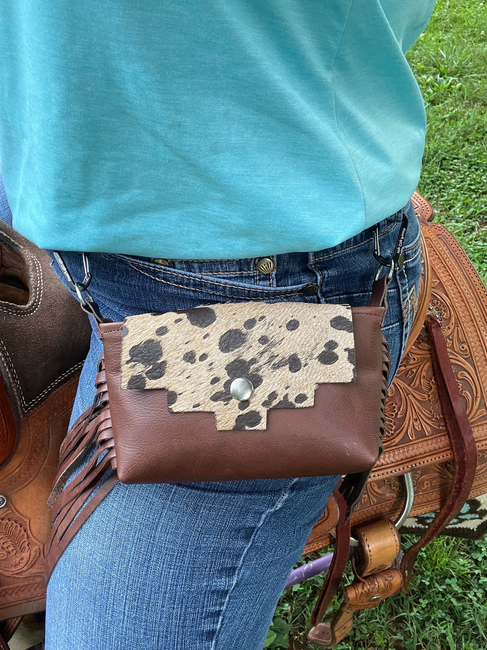 Hip Clip Pouch, Genuine Leather & Fringe - Etsy