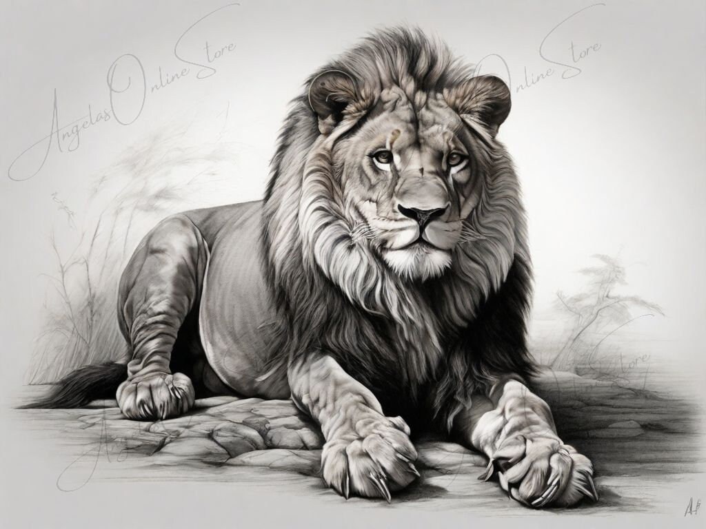 Lion Digital Designs for Laser Engraving: PNG Files for Laser Engraving ...