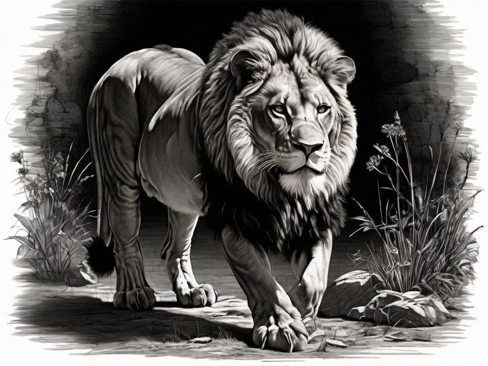 Lion Digital Designs for Laser Engraving: PNG Files for Laser Engraving ...