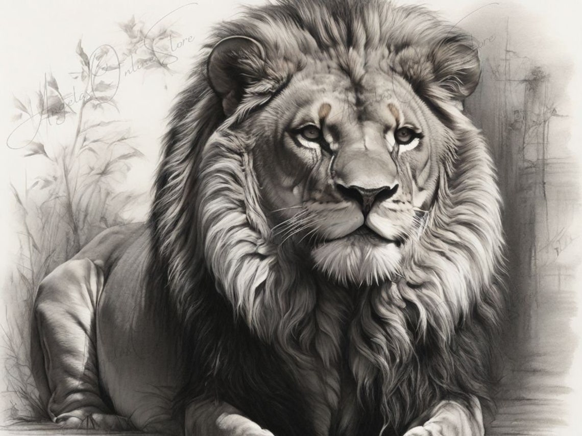 Lion Digital Designs for Laser Engraving: PNG Files for Laser Engraving ...