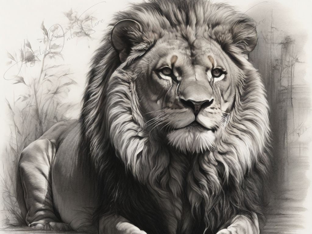 Lion Digital Designs for Laser Engraving: PNG Files for Laser Engraving ...