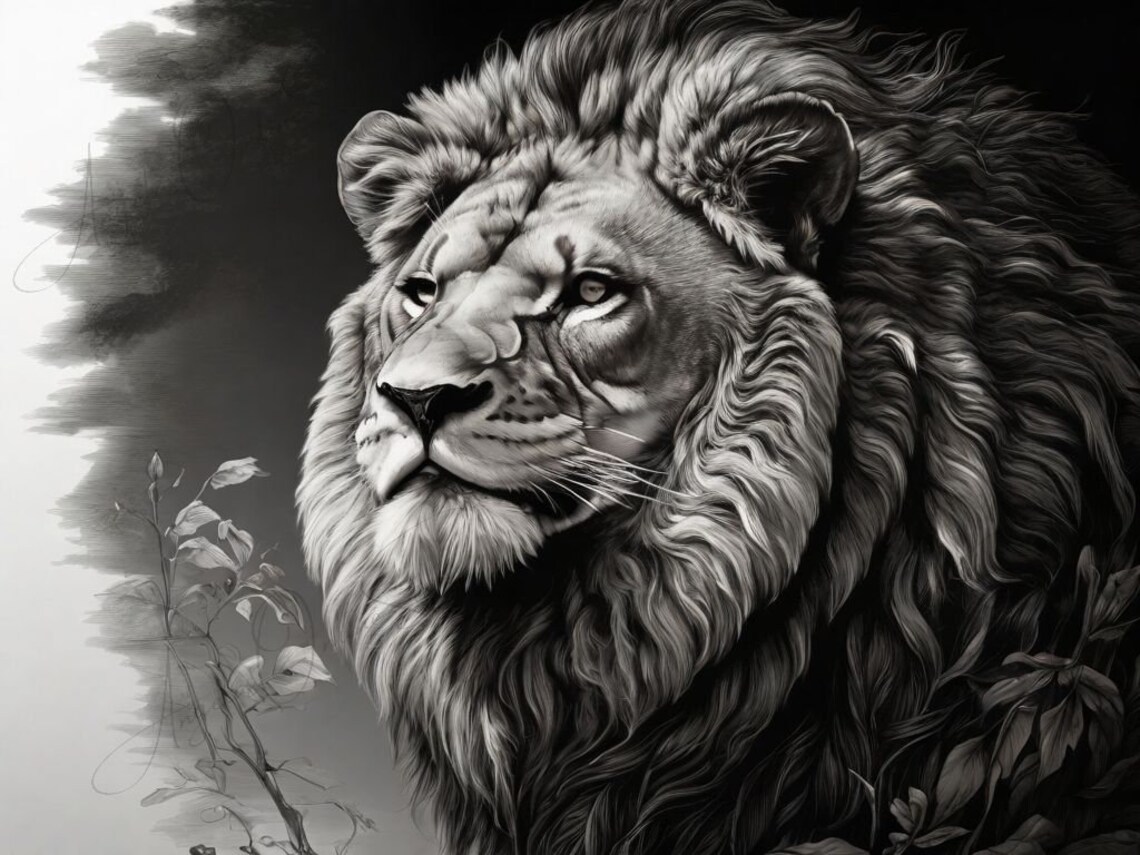 Lion Digital Designs for Laser Engraving: PNG Files for Laser Engraving ...