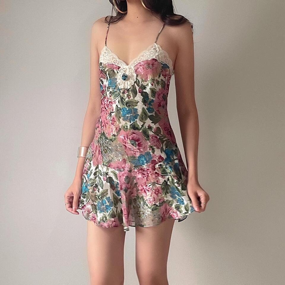 Vintage VS Floral Chiffon Set small - Etsy