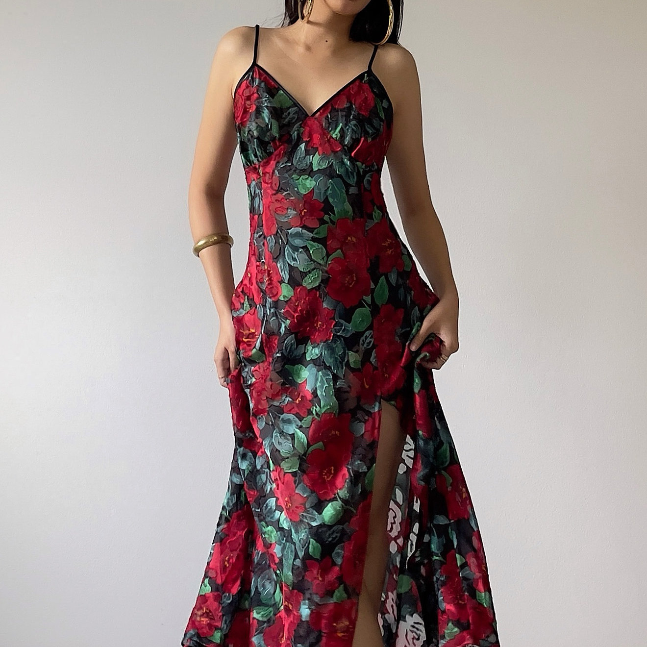 Vintage VS Floral Sheer Gown large - Etsy